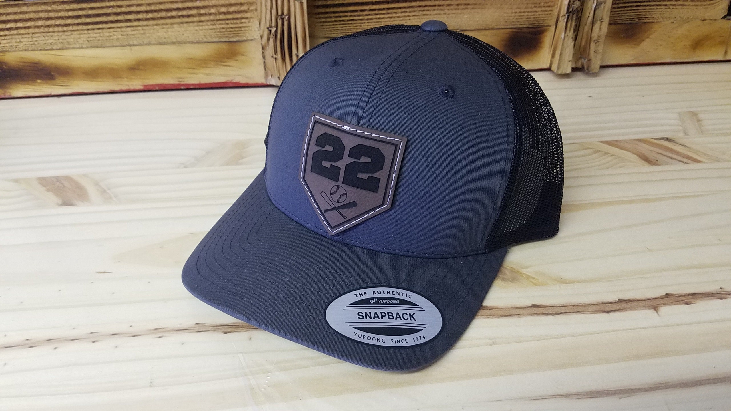 Personalized Player Number Leather Patch Hat Personalized - Etsy