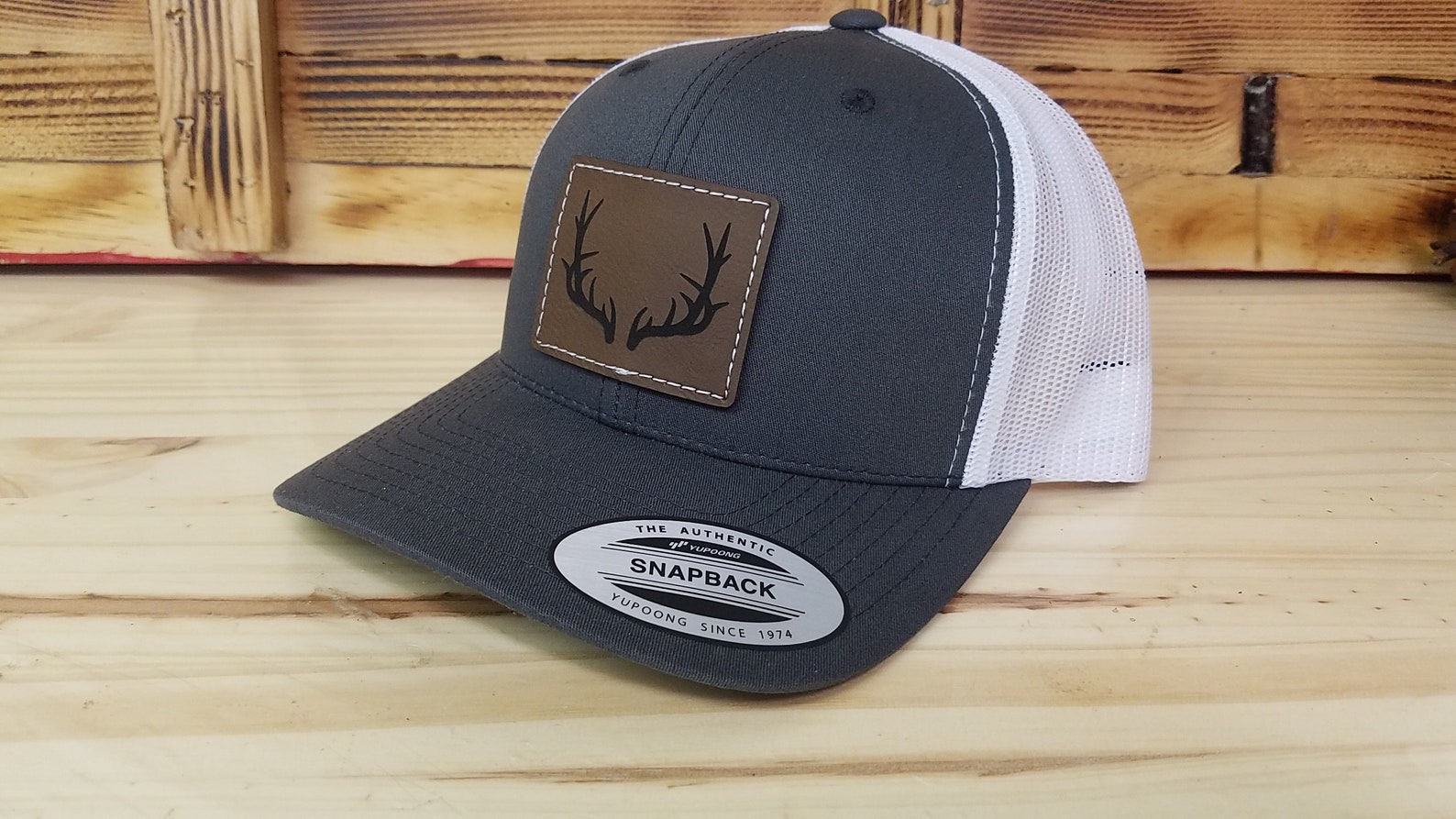 Deer Hunting Hat | Optional Leather Patch Color | 6 Panel Snapback ...