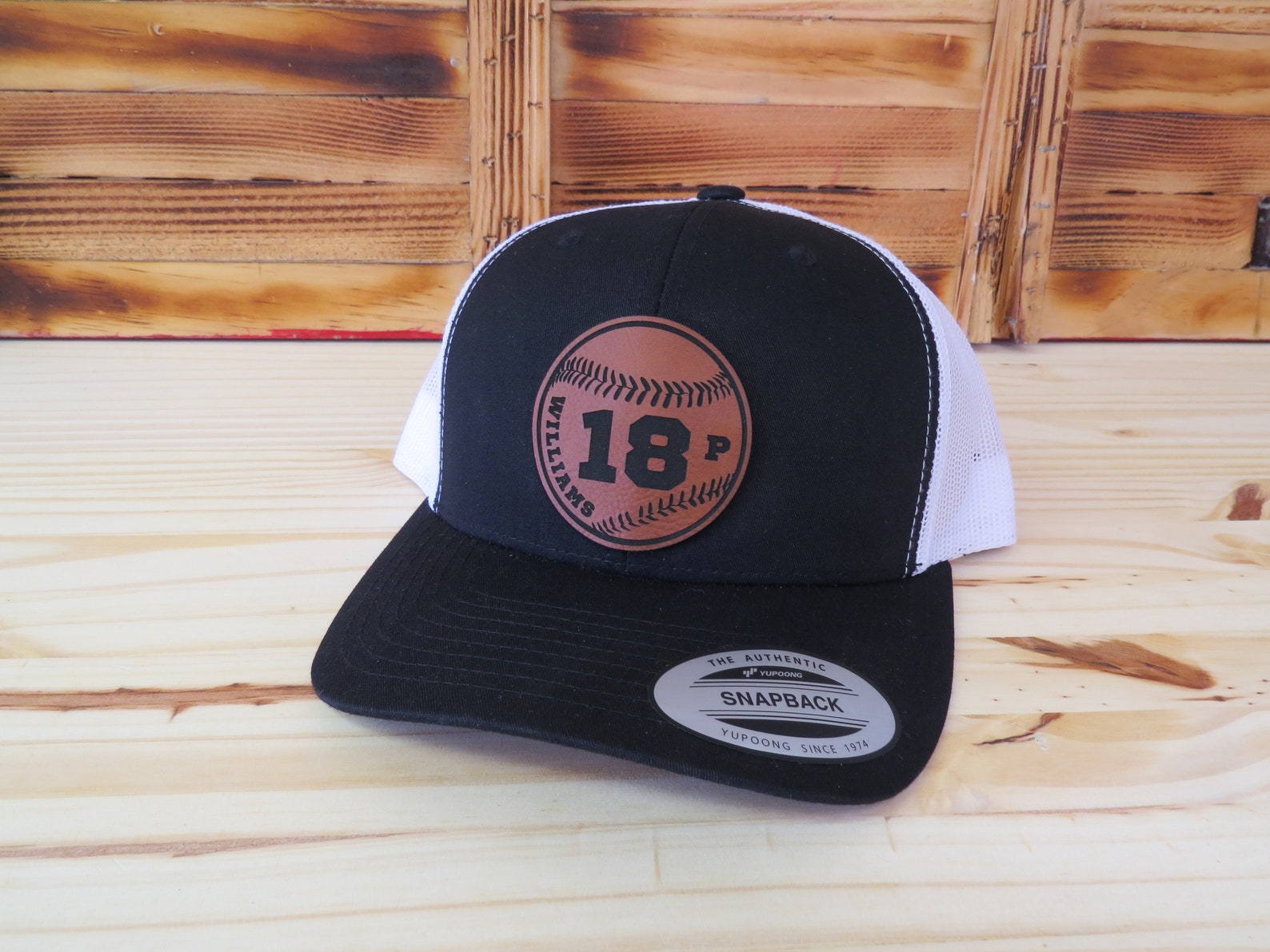 Personalized Player Name and Number Baseball Leather Patch Hat ...