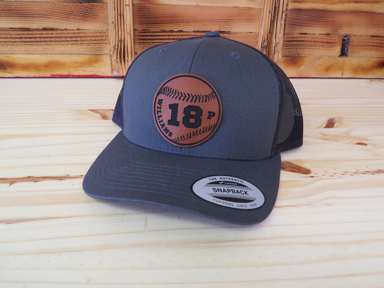 Personalized Player Name and Number Baseball Leather Patch Hat ...