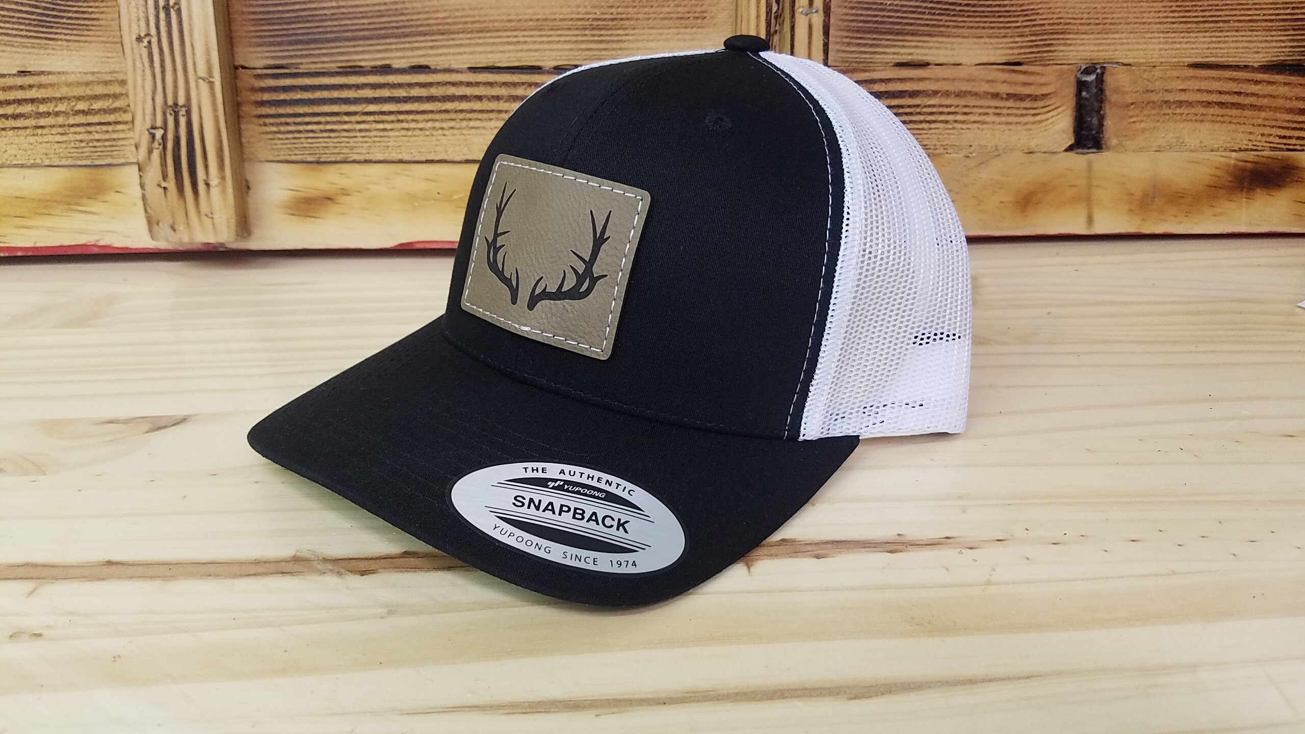 Deer Hunting Hat | Optional Leather Patch Color | 6 Panel Snapback ...