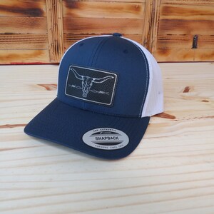 Cow Skull and Barbed Wire Leather Patch Hat, Ranch Hat, Trendy Country ...