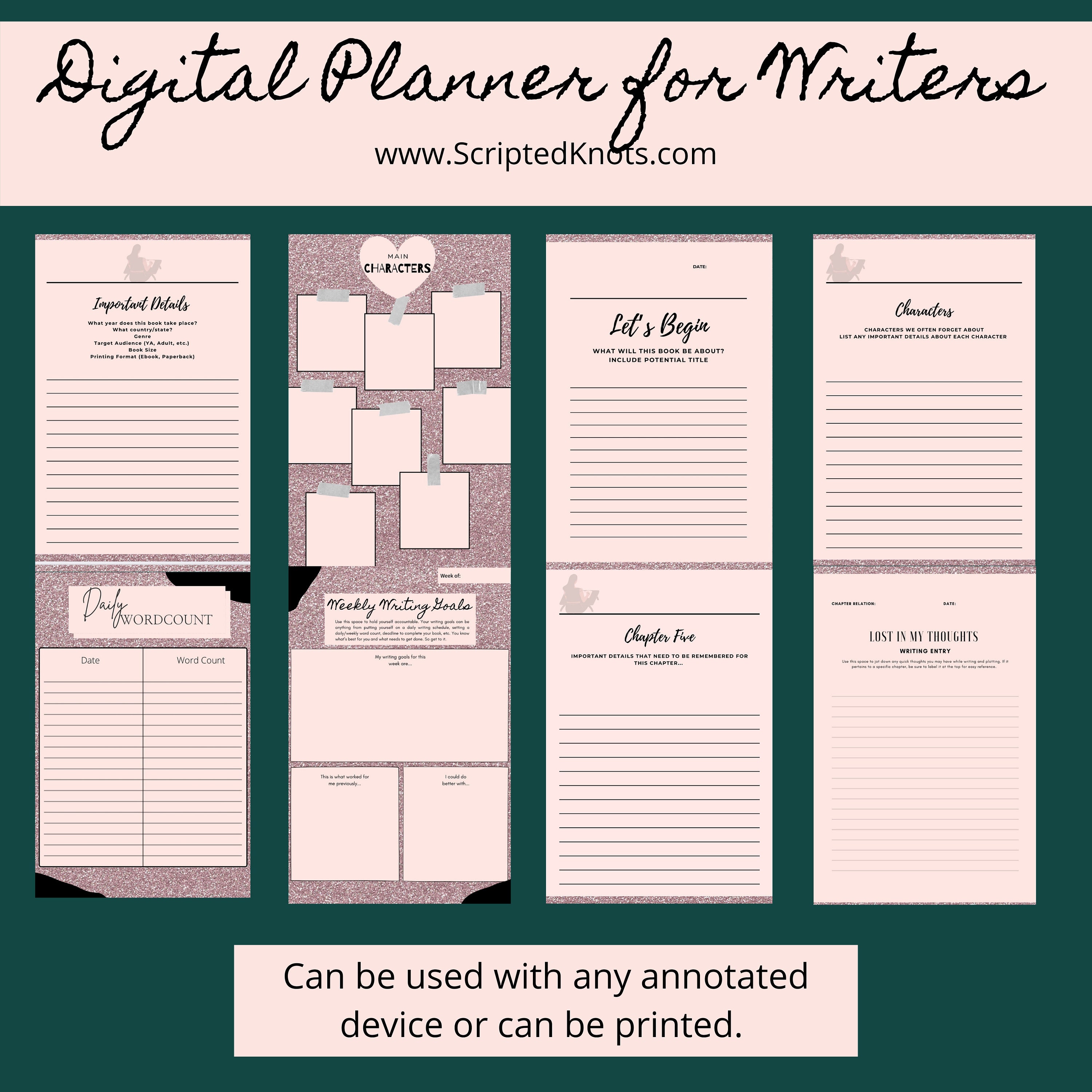 Stepping Into Character-journal for Writers/authors - Etsy