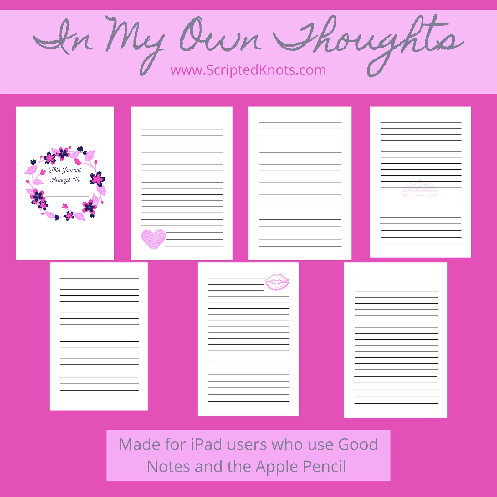 In My Own Thoughts Journal I Digital Journal I Goodnotes Journal I ...