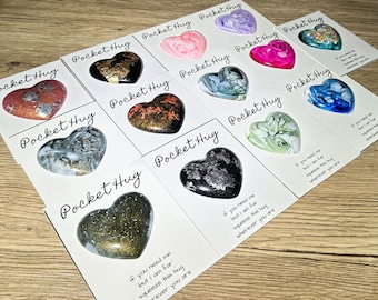 Flower Heart Pocket Hug Resin Resin Pocket Hug Gifts Valentines Mother ...