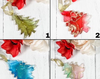 Alcohol Ink Christmas Tree Ornaments Resin Ornaments, Alcohol Ink Art ...