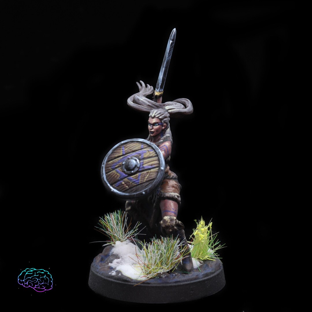 Hand Painted Female Barbarian Miniature: Dungeons and Dragons RPG ...
