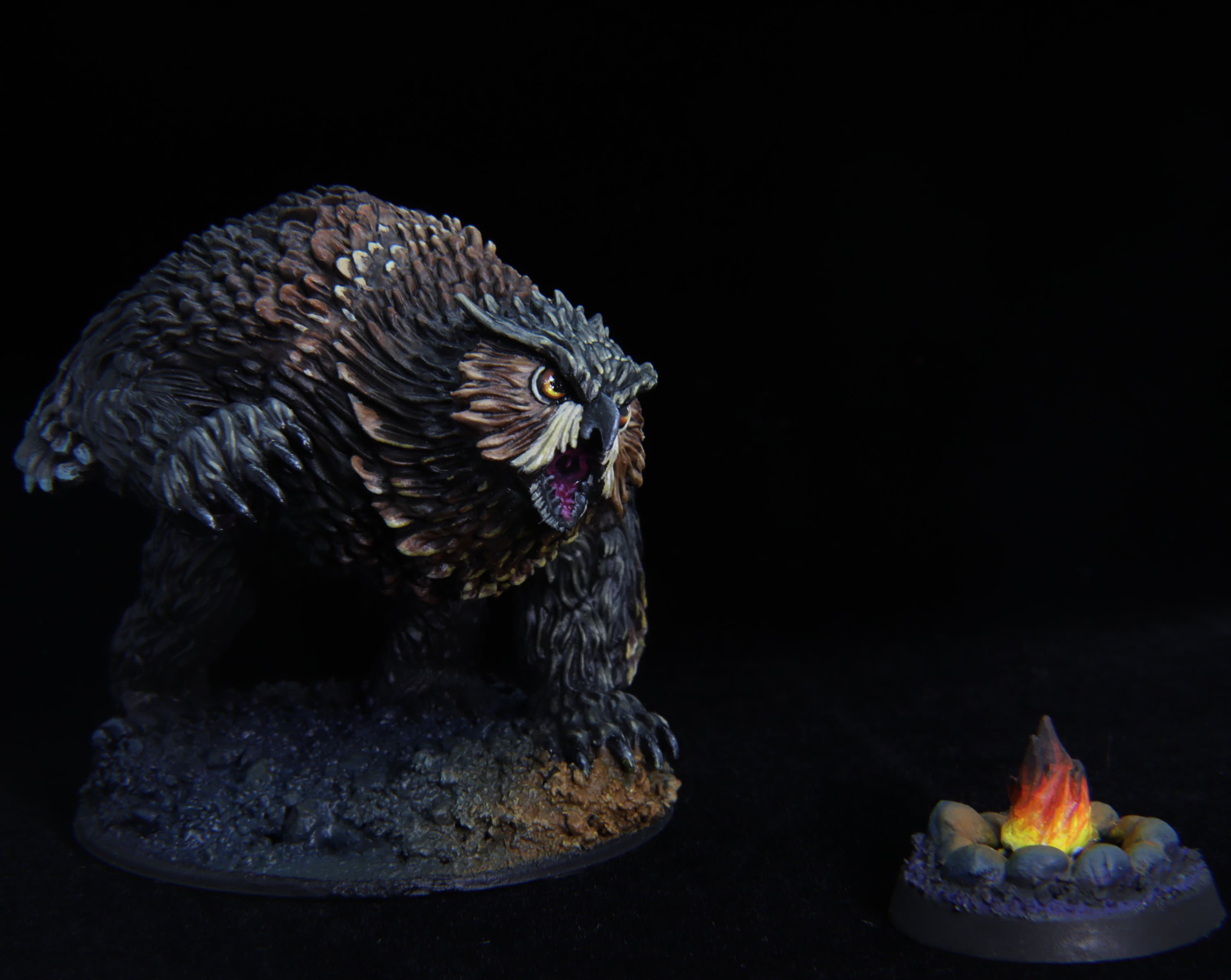 Owlbear at Campfire | Hand Painted | Tabletop Miniature | Dungeons and ...