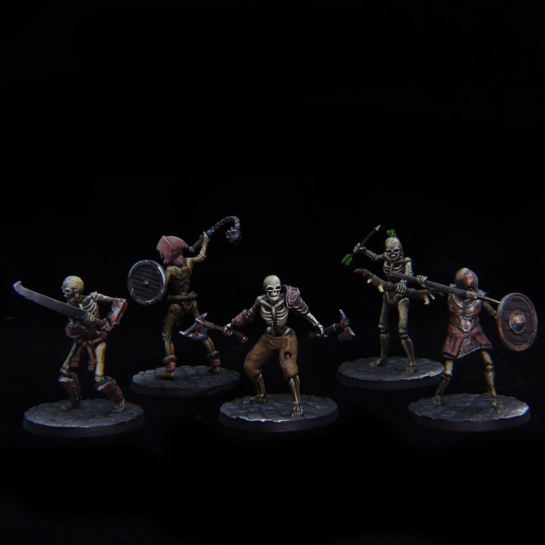 5 Skeletons Hand Painted Monsters Tabletop Miniature - Etsy