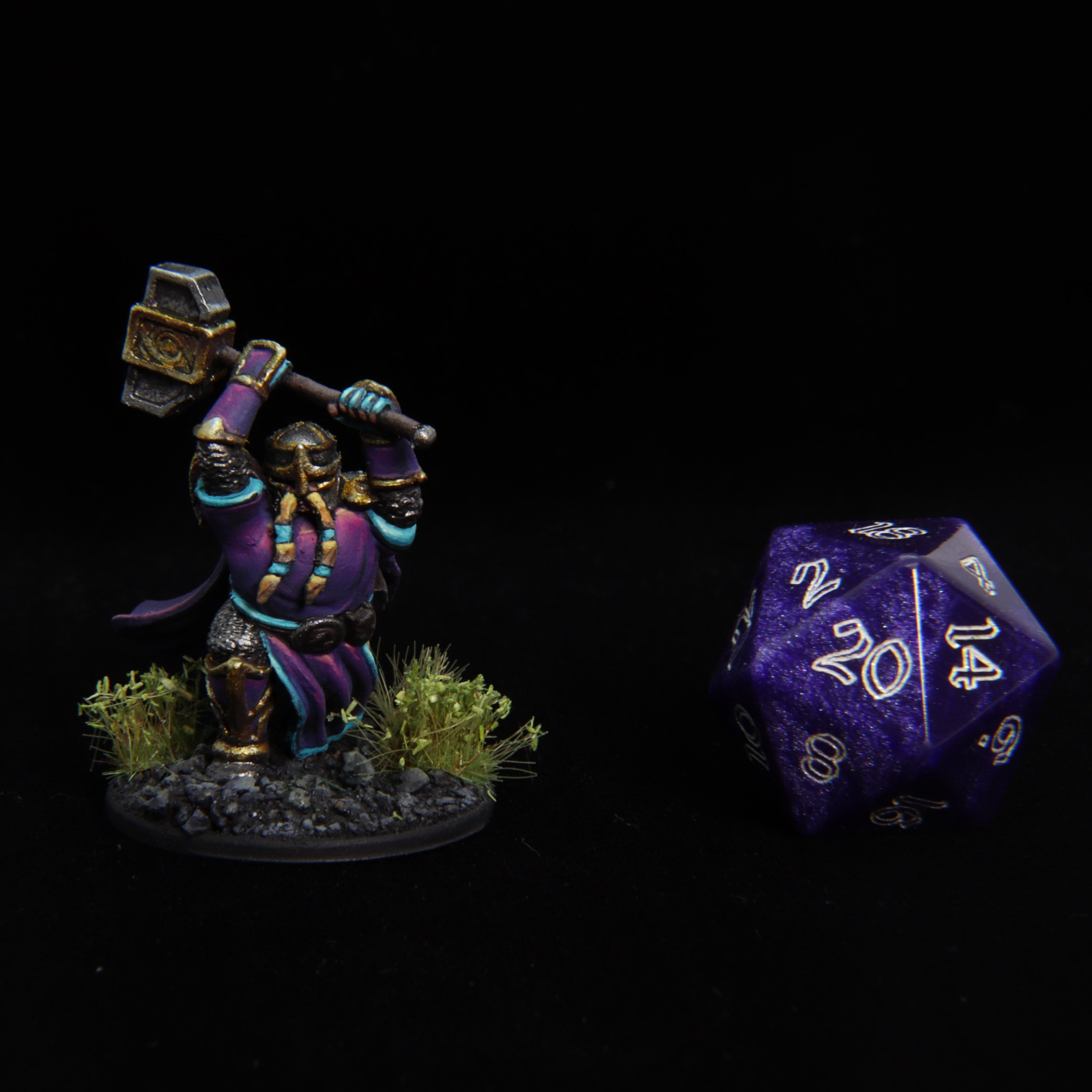 Hand Painted Dwarf Paladin Miniature: Vaporwave D&D RPG Figure - Etsy