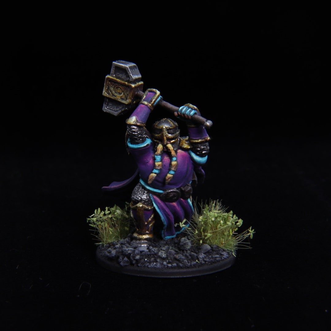 Hand Painted Dwarf Paladin Miniature: Vaporwave D&D RPG Figure - Etsy