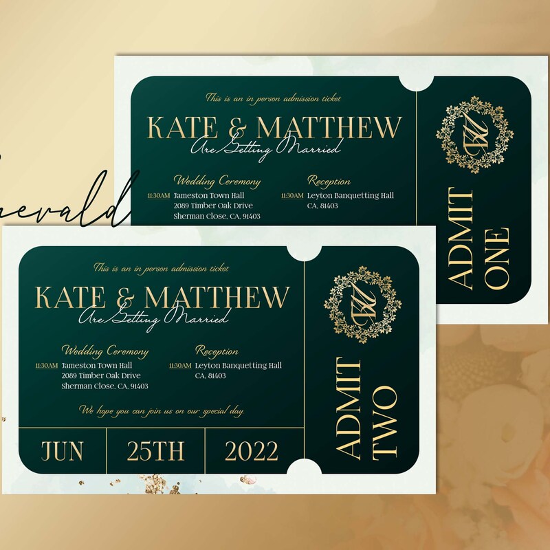 Ticket Wedding Invitation - Etsy