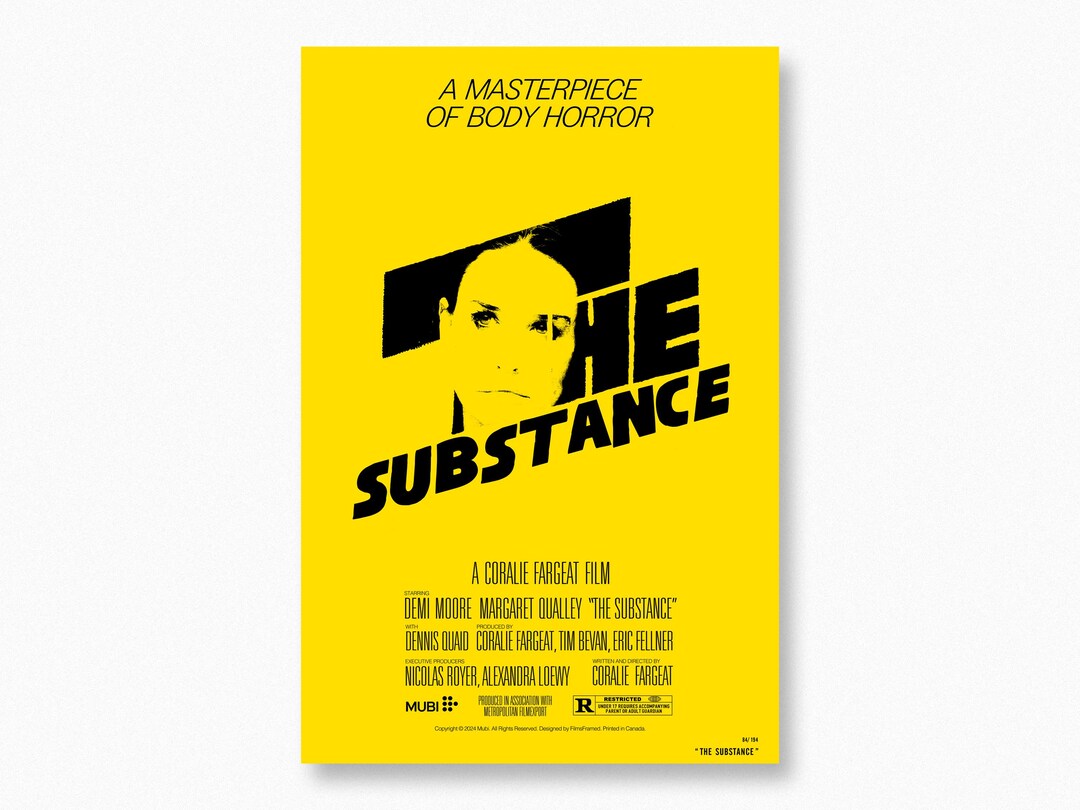 THE SUBSTANCE Poster, Demi Moore, Margaret Qualley, 8.5”x11”, 11”x17 ...
