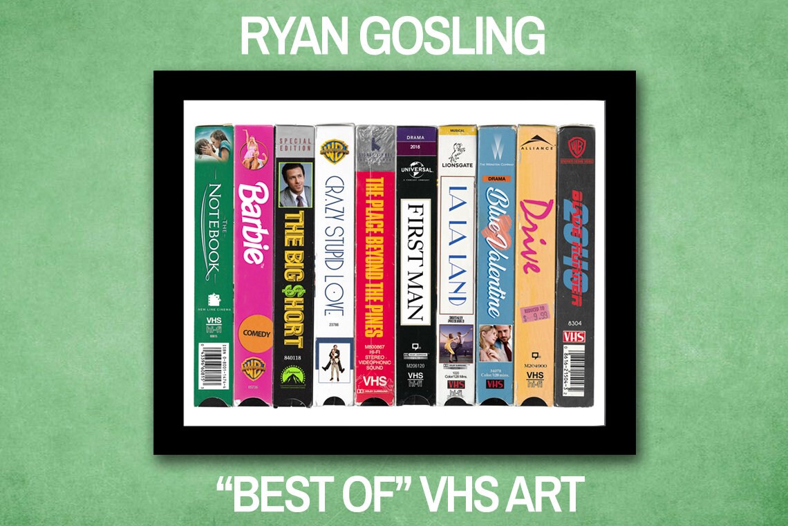 Ryan Gosling best Of VHS Print, Features 10 Titles, Customizable, VHS ...