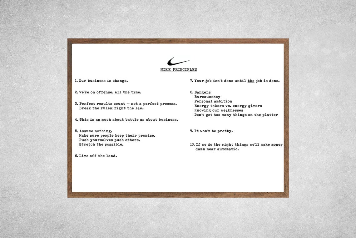 Phil Knight Nike Principles, "air" Movie, 11"x17", 16”x20”, 18"x24", 22 ...