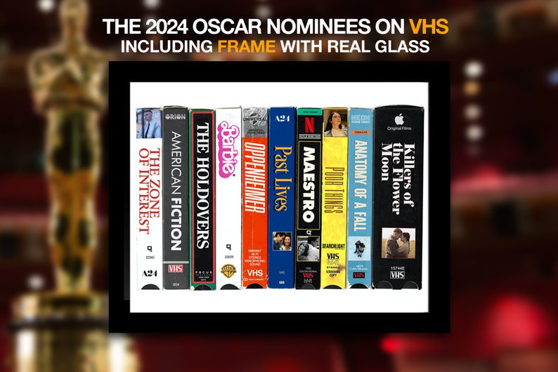 VHS Art Print 2024 Oscar Nominees, VHS Stack, Poster, 8.5x11 or 11x14 ...