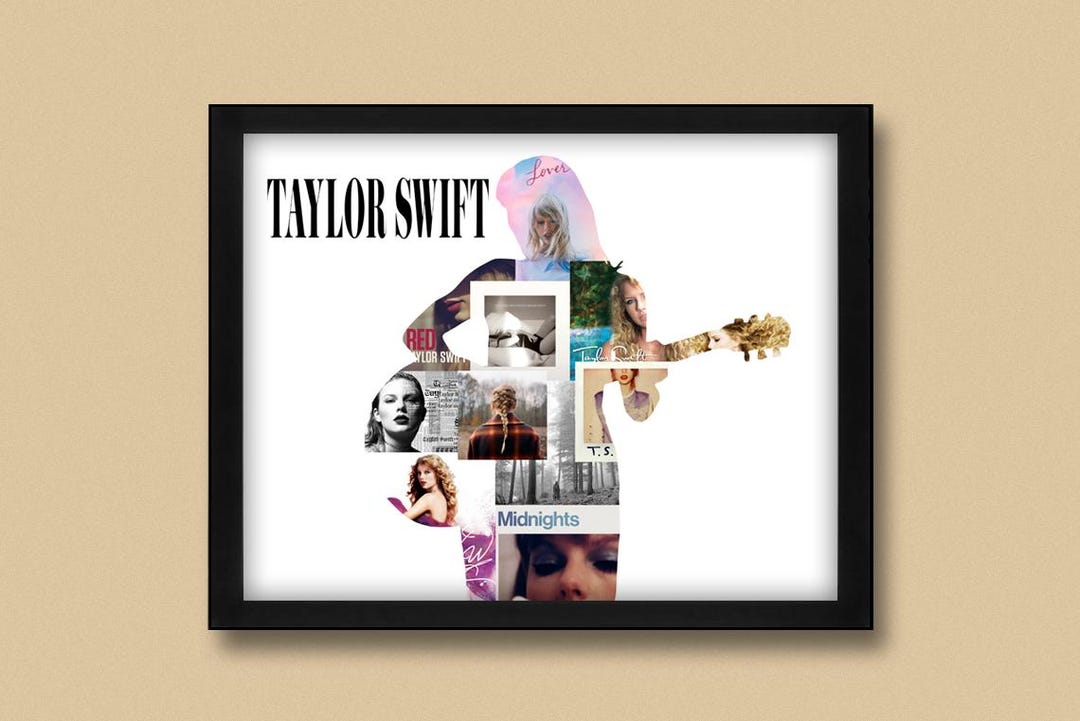 Taylor Swift Album Collage in Shadow Box, 11”x14”, 3D Silhouette ...