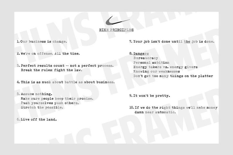 Phil Knight Nike Principles, "air" Movie, 11"x17", 16”x20”, 18"x24", 22 ...
