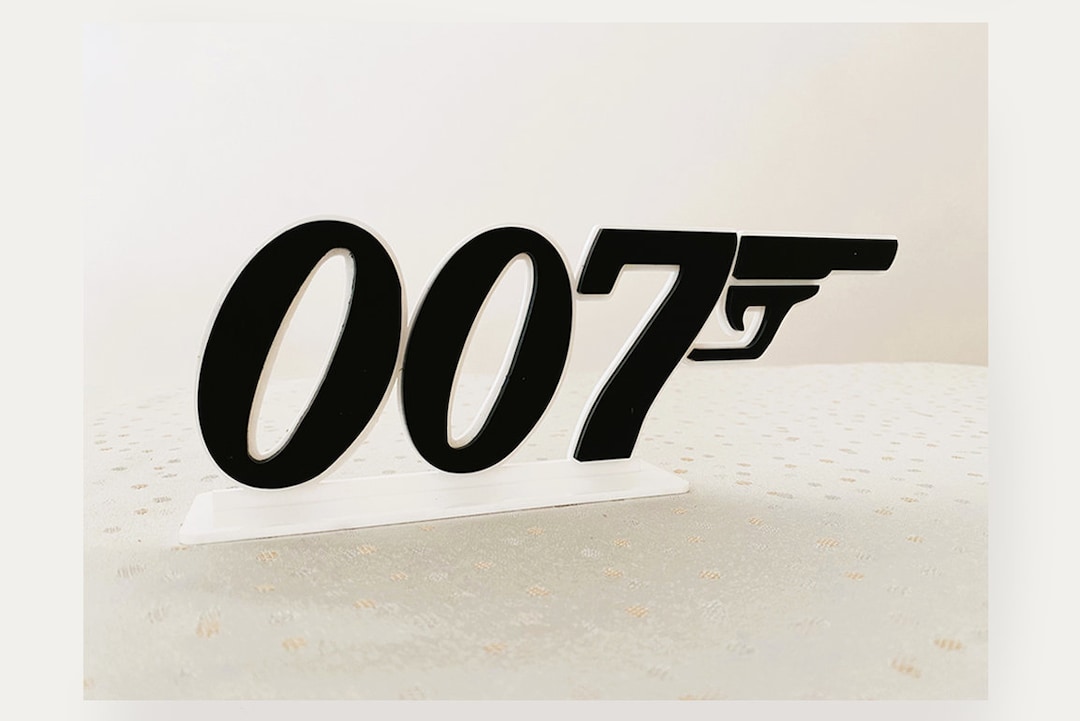 James Bond 007, 10.5” Wide 007 Logo in Acrylic With Stand, for Desk or ...