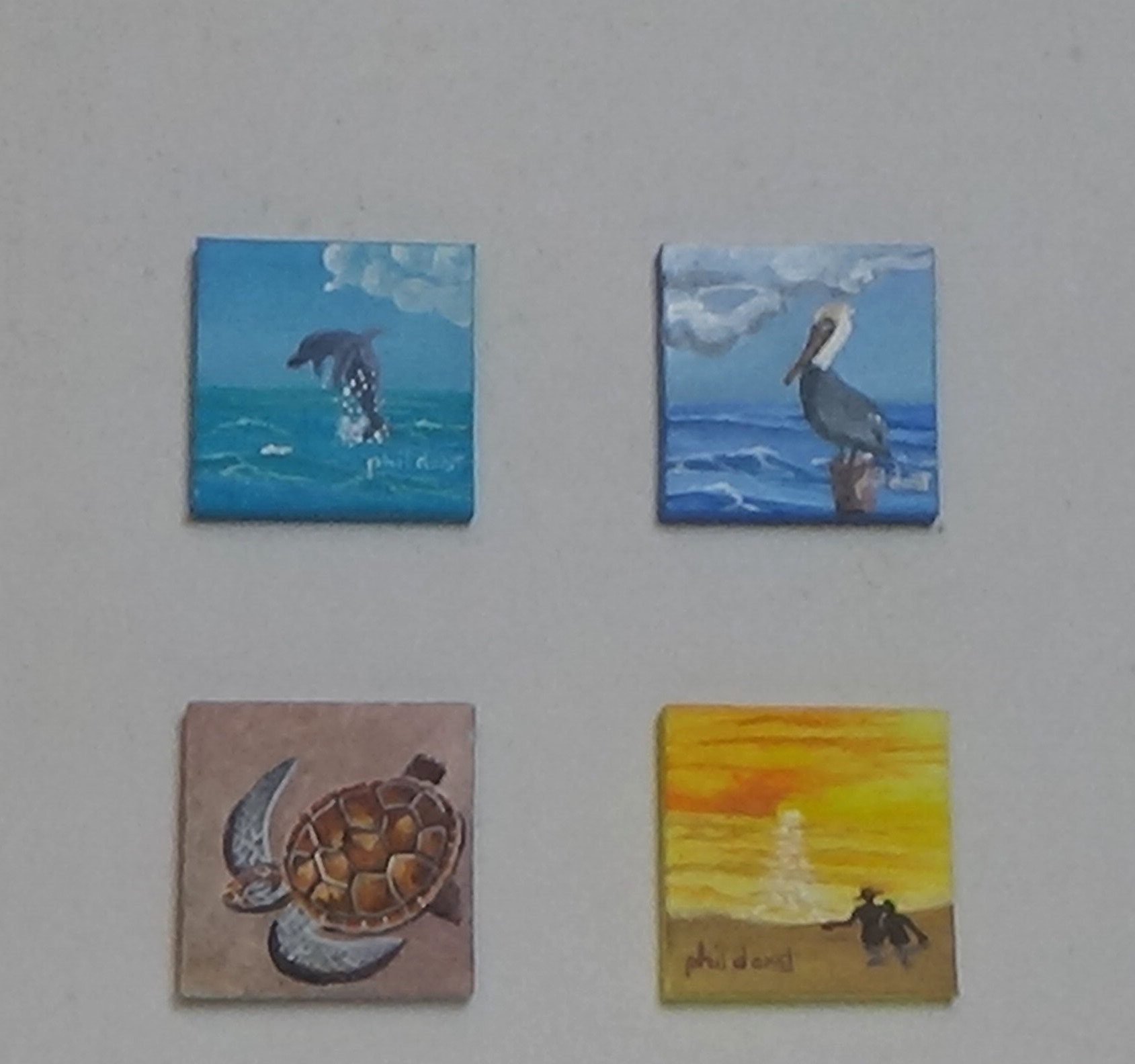 Mini Sea Paintings Tropical Art Mini Paintings, Four Painting Set - Etsy
