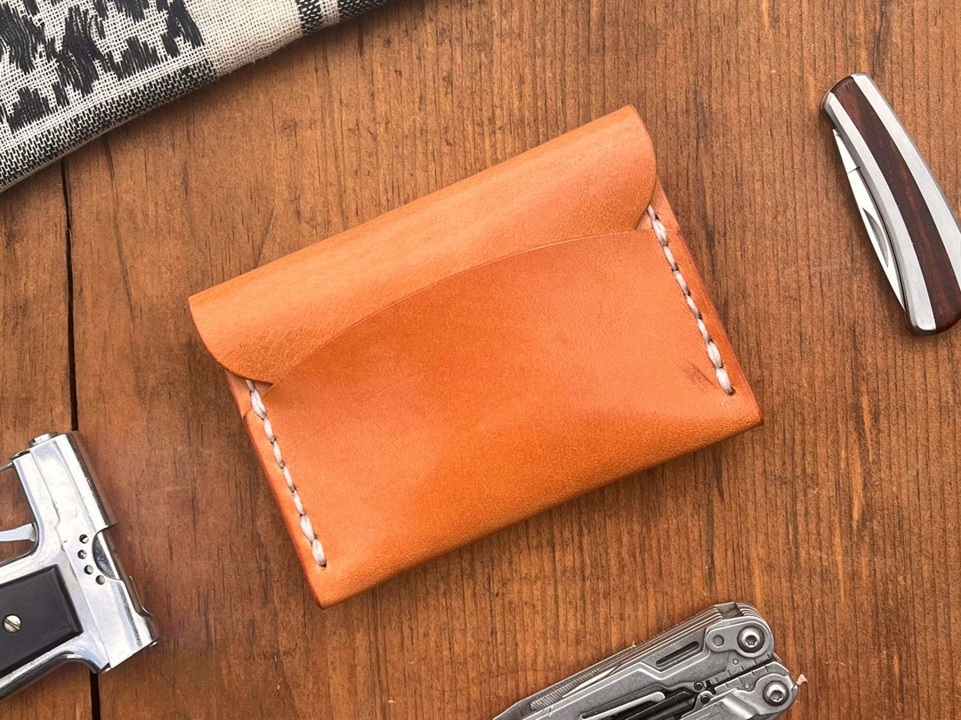 Slim Leather Flap Wallet | Handmade Full Grain Leather | the Huey Jr ...