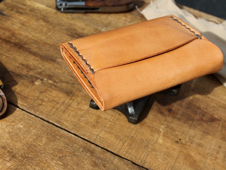 Leather Coin Pouch Style Wallet W/ Flap Opening | Handmade Full Grain ...