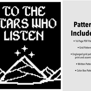 To the Stars Who Listen, ACOTAR Corner to Corner Crochet Pattern, C2C ...