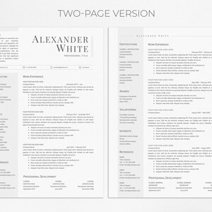 Modern Professional Resume Template | Mac Pages and Word | 1 Page ...