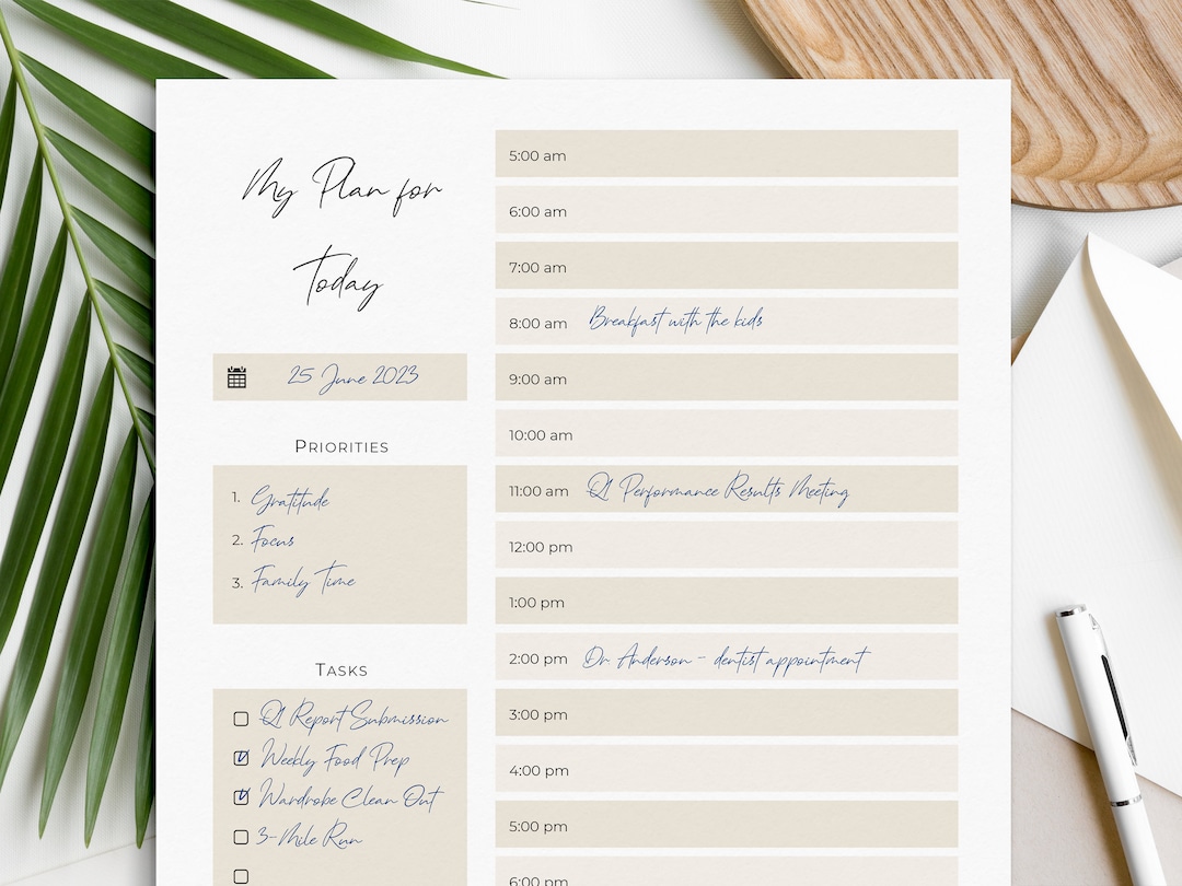 Time Blocking Daily Planner PDF Time Block Schedule Daily Planner ...