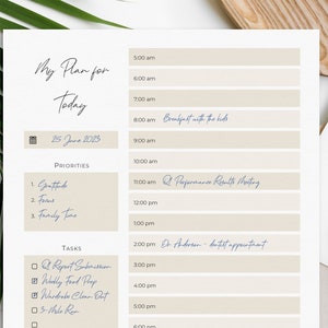Time Blocking Daily Planner PDF - Printable Productivity Template for ...