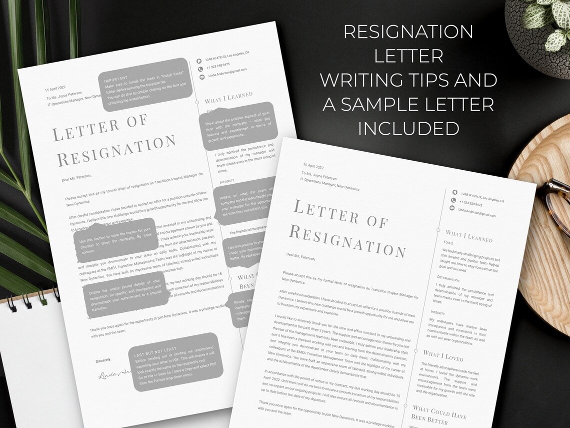 Letter of Resignation Template + Sample Letter & Writing Tips ...