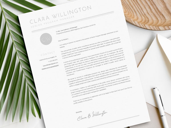 3 Page Resume Template Cover Letter and References Template for MS Word ...