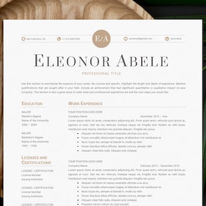 Modern Resume Template Neutral Colors | Mac Pages and Word Resume ...