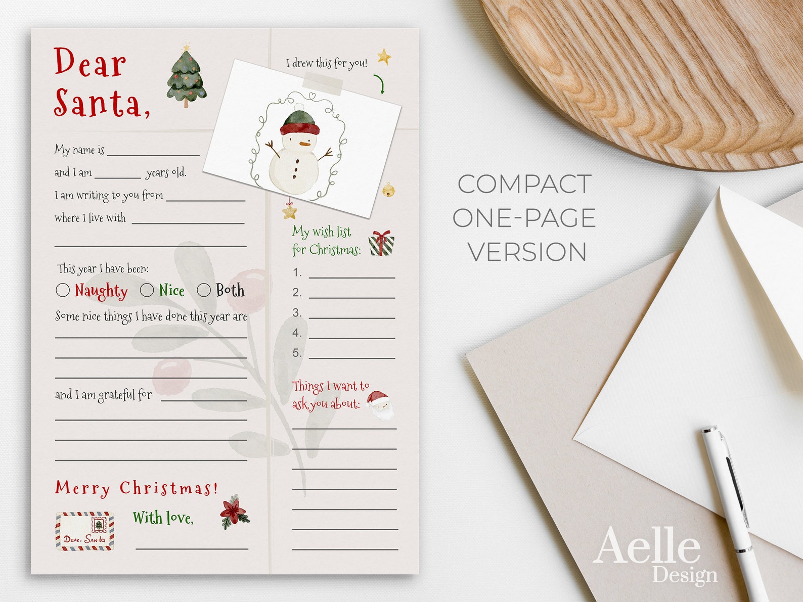 Letter to Santa Template | Santa Letter Printable | Dear Santa Letter ...