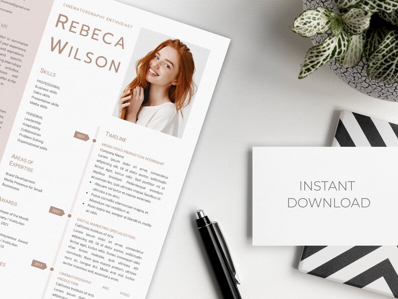 Compact One-page Resume Template | Mac Pages and Word Resume Template ...