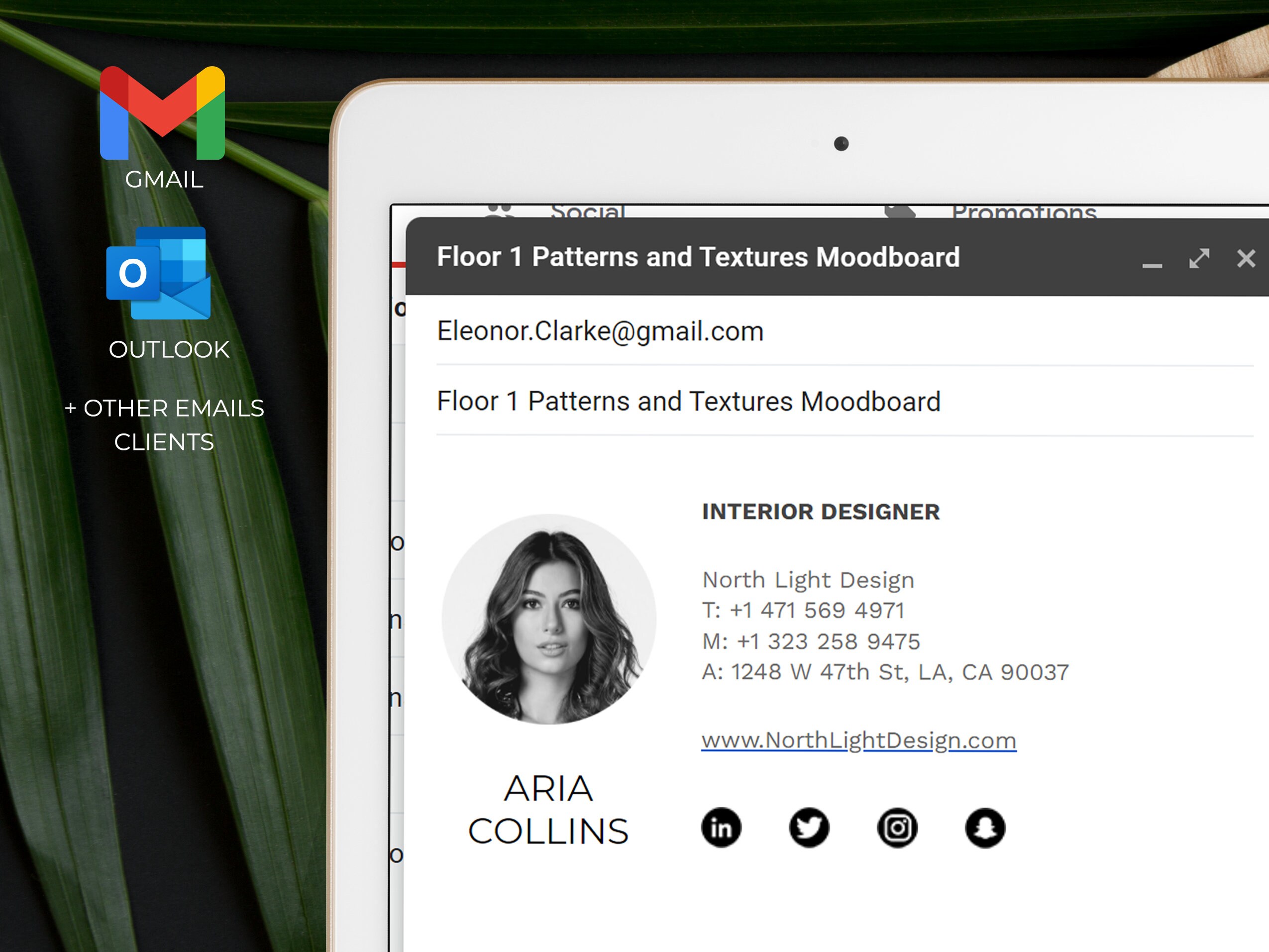 Email Signature Template With Clickable Social Media Icons | Gmail ...