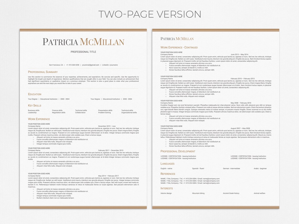 ATS Friendly Resume Template Resume Template Google Docs, Mac Pages ...