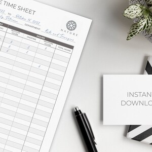Employee Time Sheet - Monthly | Editable and Printable | Time Card ...