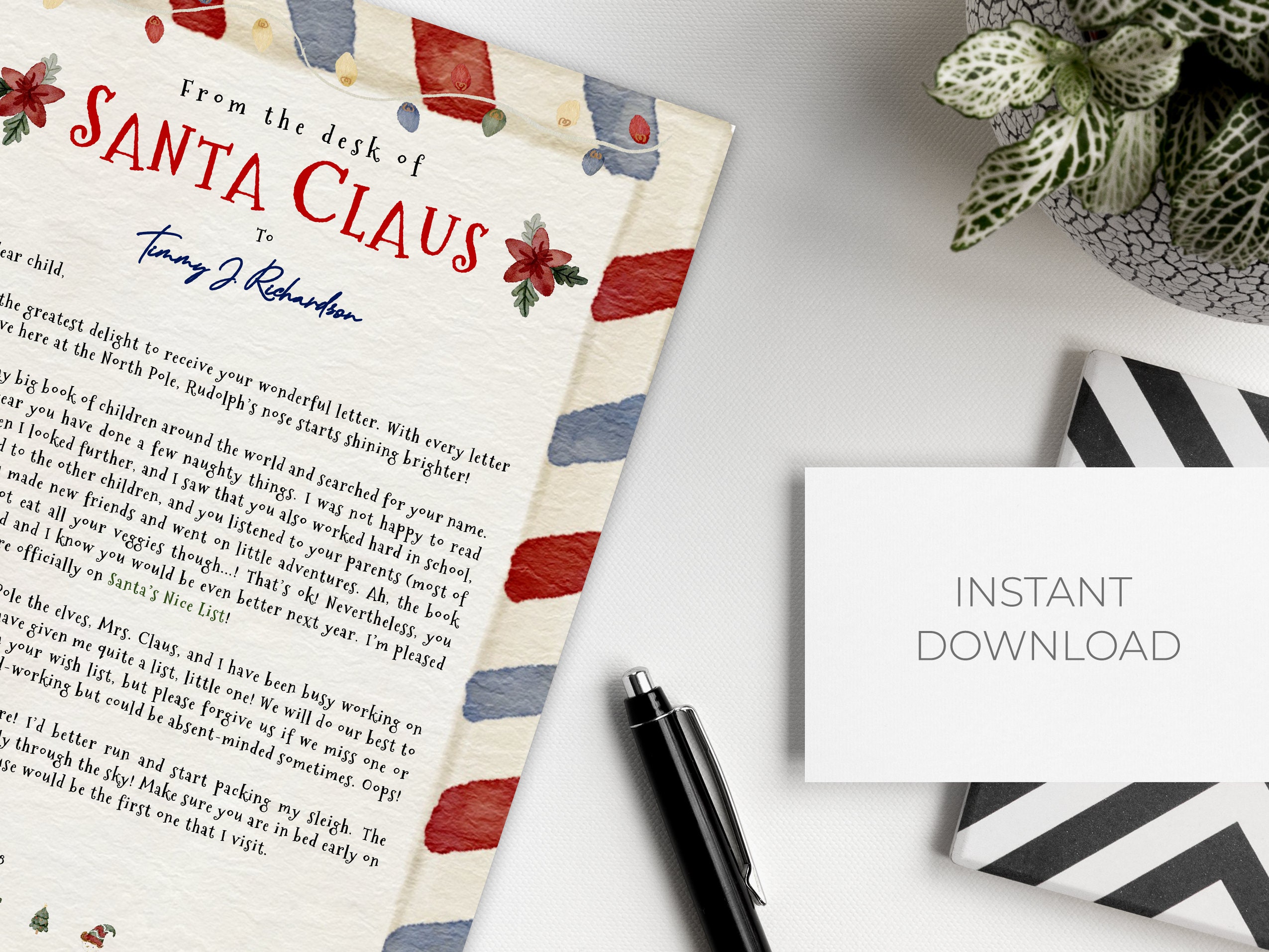 Editable Letter From Santa | Santa Letter Template | Personalized ...