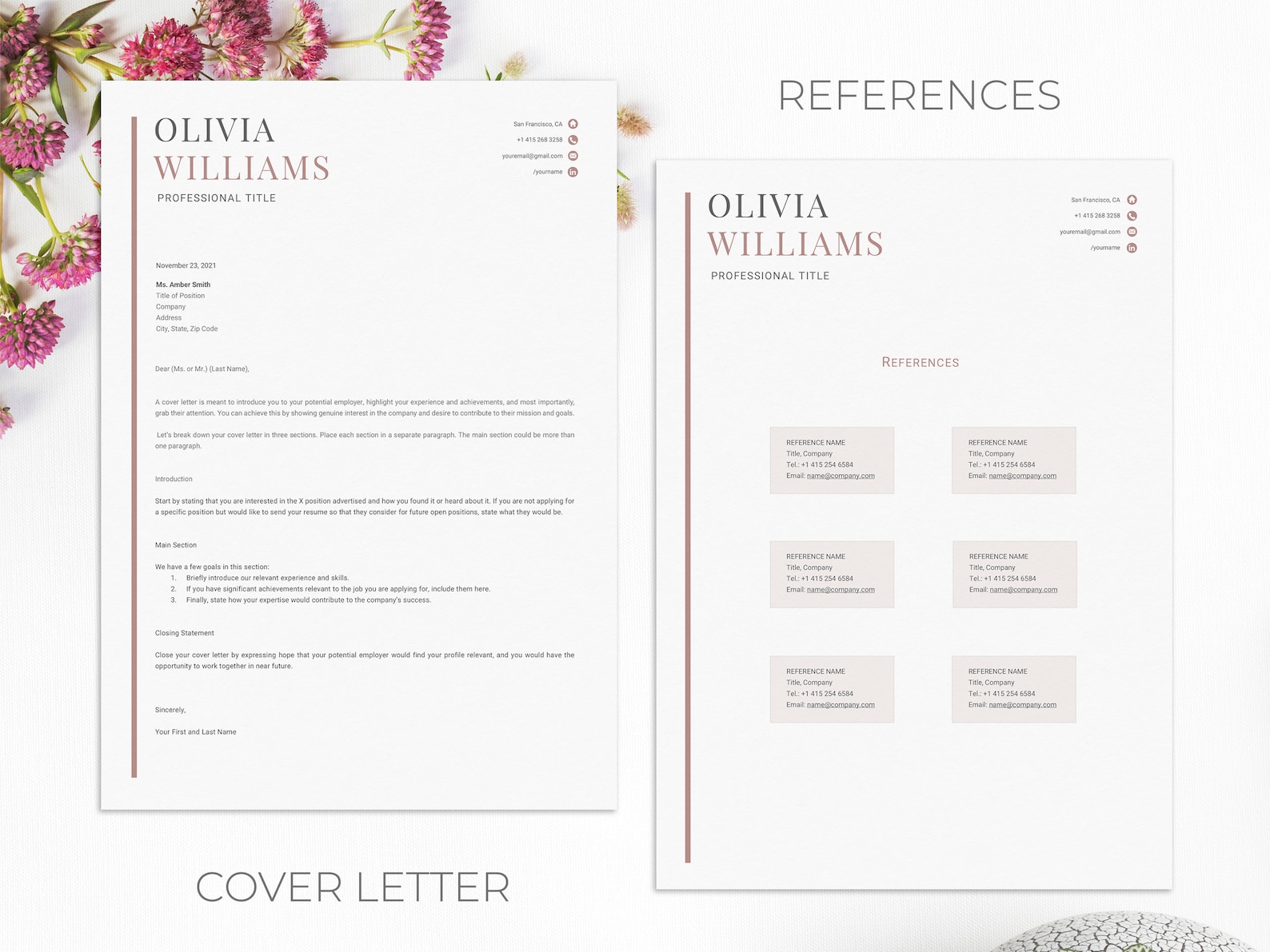 CV Template Word and Pages + Cover Letter Template | Resume Template ...