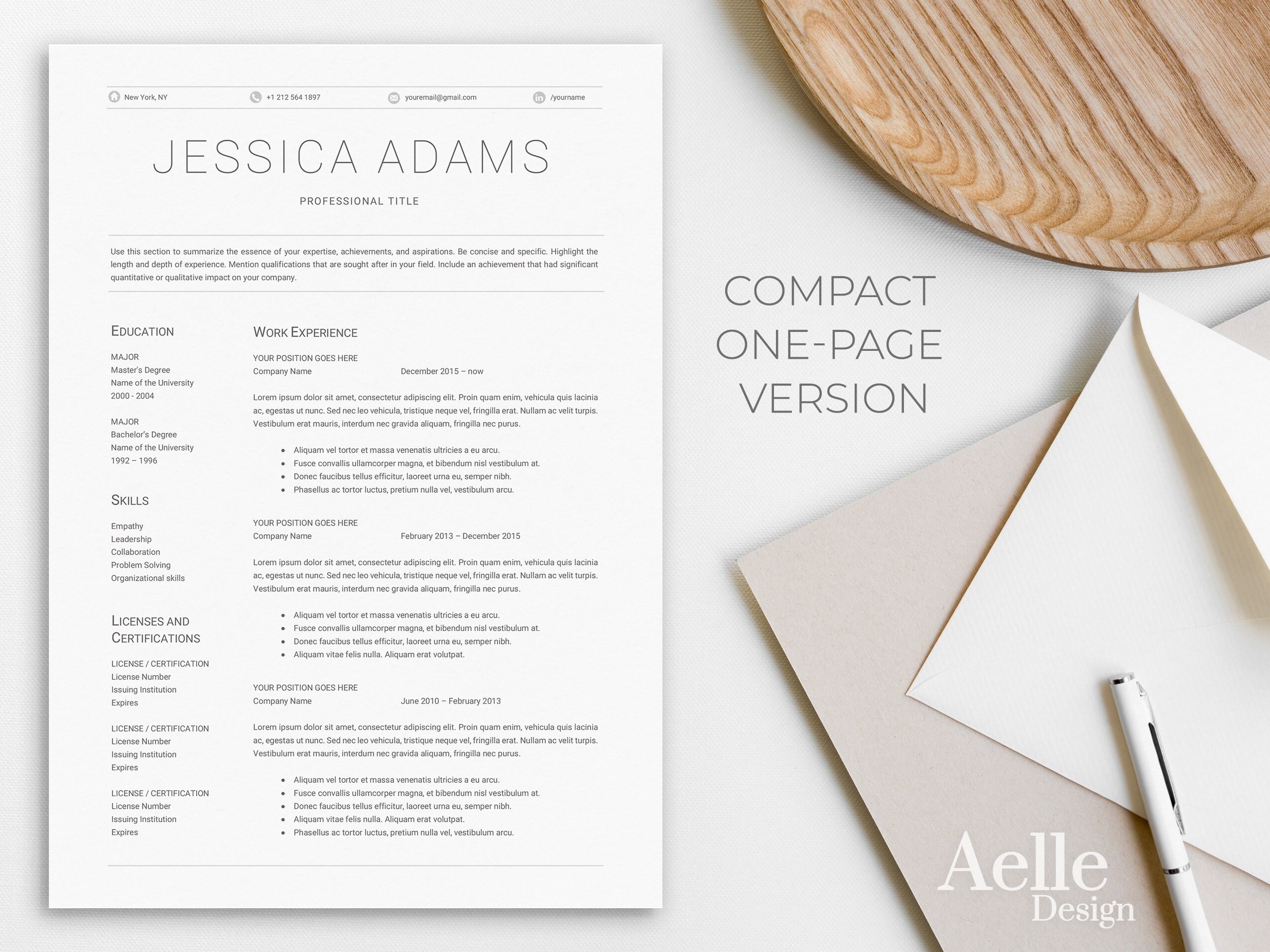 Resume Template Word & Mac Pages Including Cover Letter and - Etsy