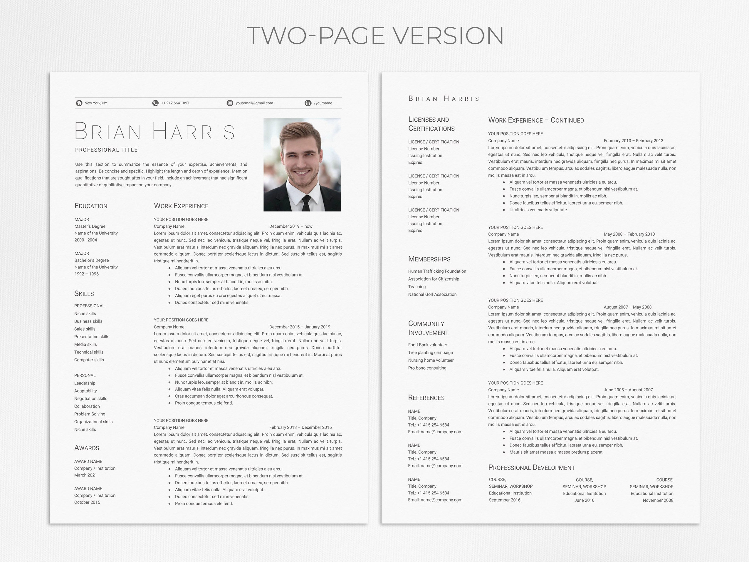 CEO Resume Template Word and Mac Pages | Including Cover Letter ...