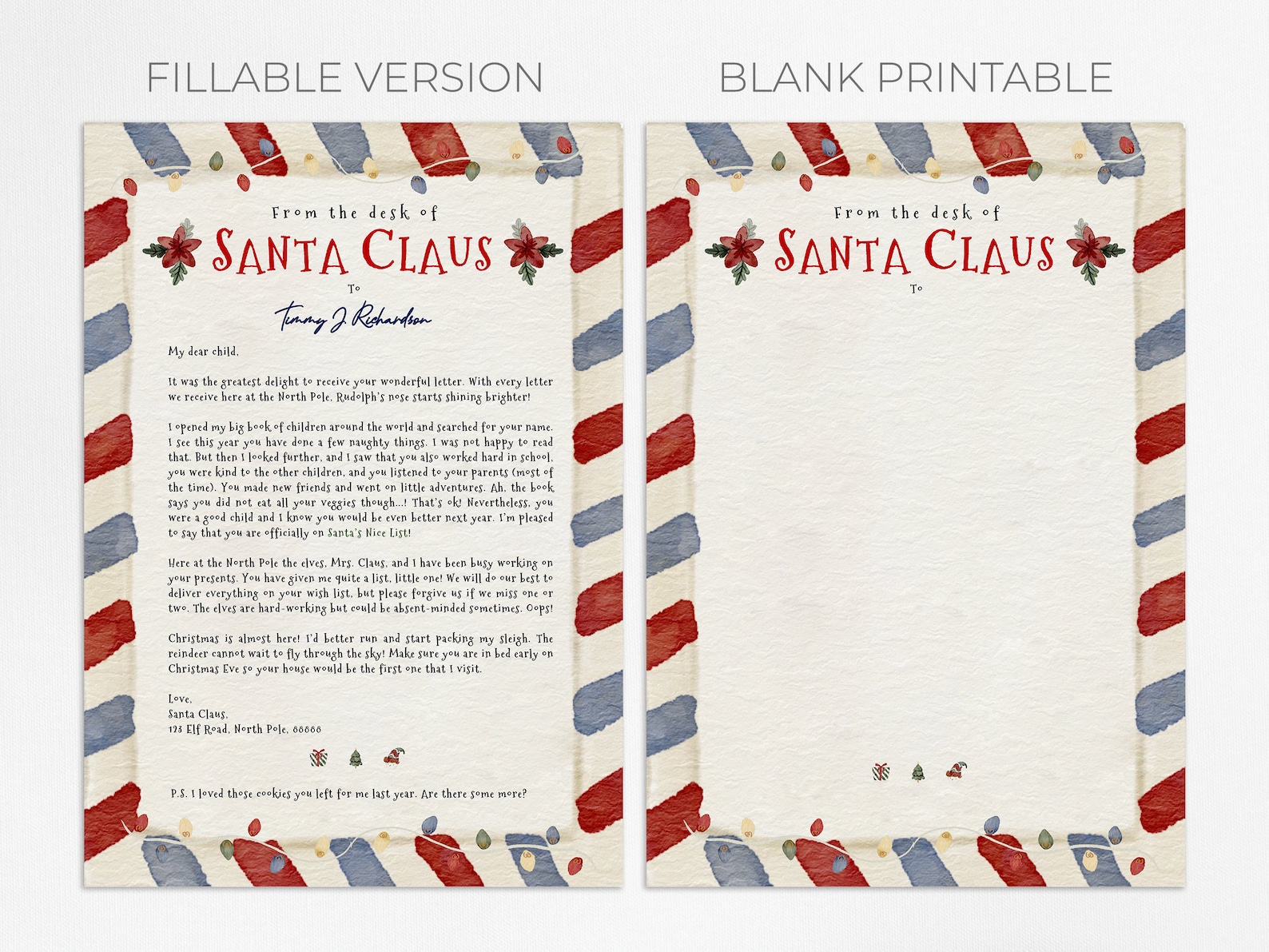 Editable Letter From Santa | Santa Letter Template | Personalized ...