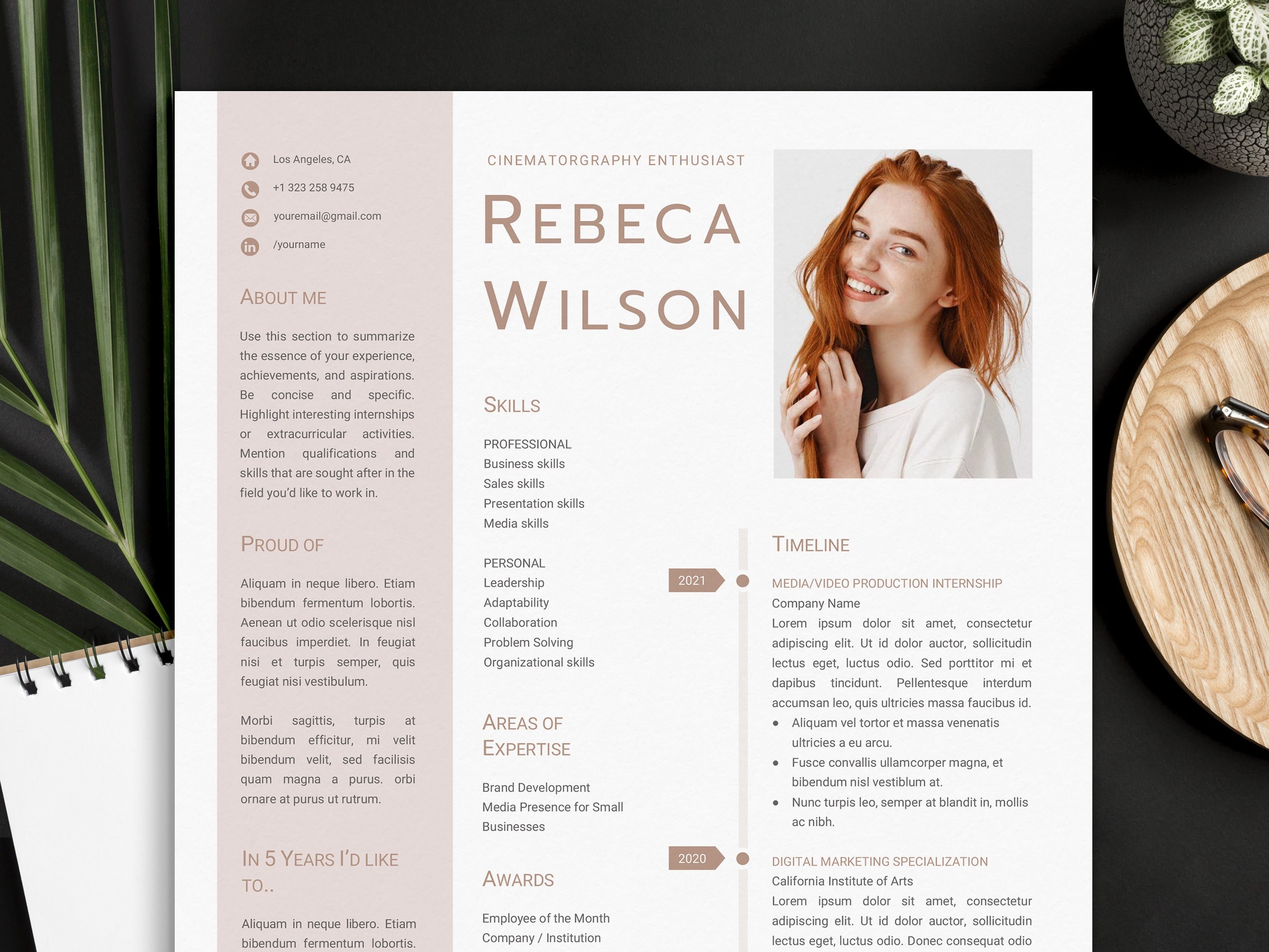 Compact One-page Resume Template | Mac Pages and Word Resume Template ...