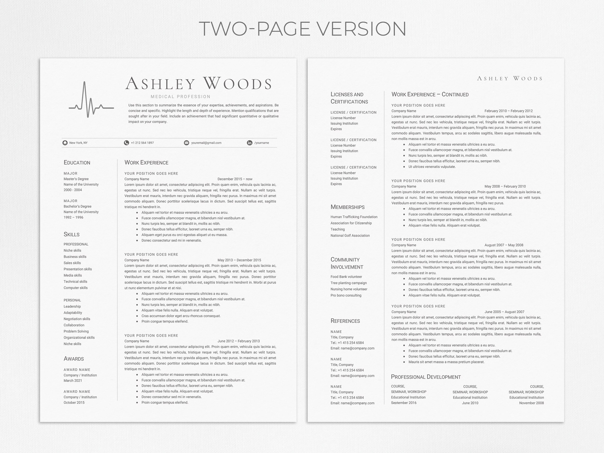 Nursing Resume Template | RN Resume | Medical Resume | Word and Mac ...