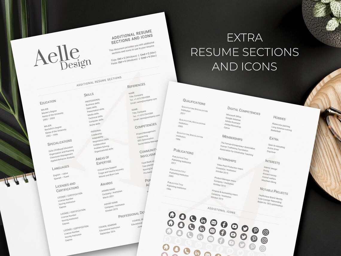 Modern Resume Template Neutral Colors | Mac Pages and Word Resume ...
