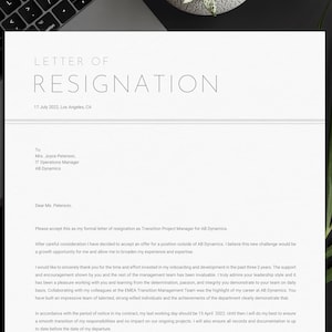 Resignation Letter Template Including a Sample Letter & Writing Tips ...