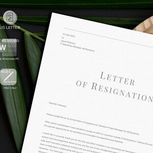 Resignation Letter Template + Sample Letter & Writing Tips ...