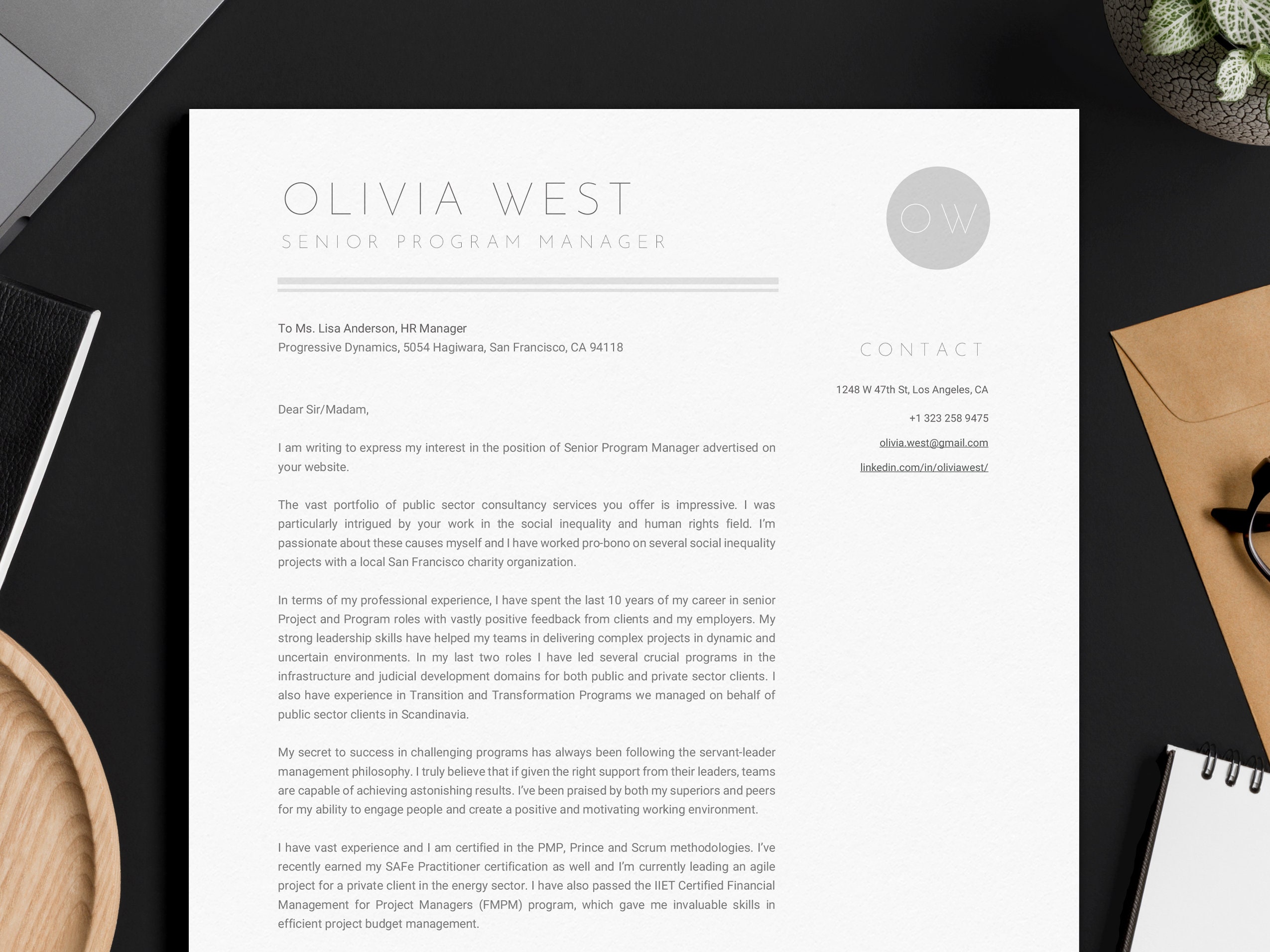 Cover Letter Template Including a Sample Letter | Job Application ...