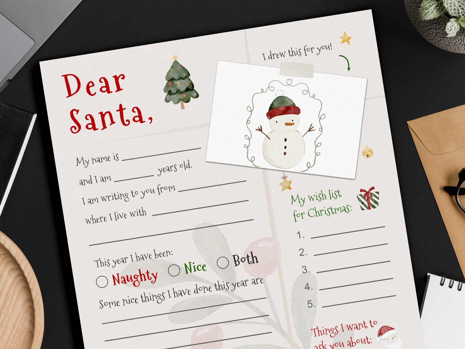Letter to Santa Template Santa Letter Printable Dear Santa Letter ...